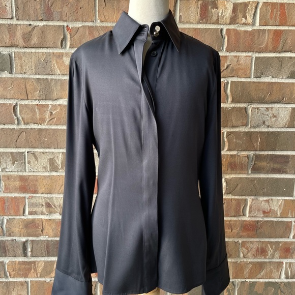 Versace | Tops | Versace Womens Black Silk Blouse | Poshmark